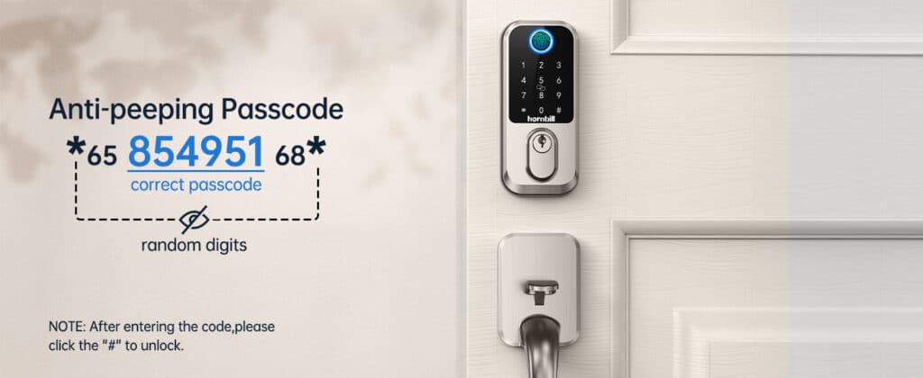 Keyless Entry Door Handle WiFi Fingerprint Smart Door Lock | Hornbill