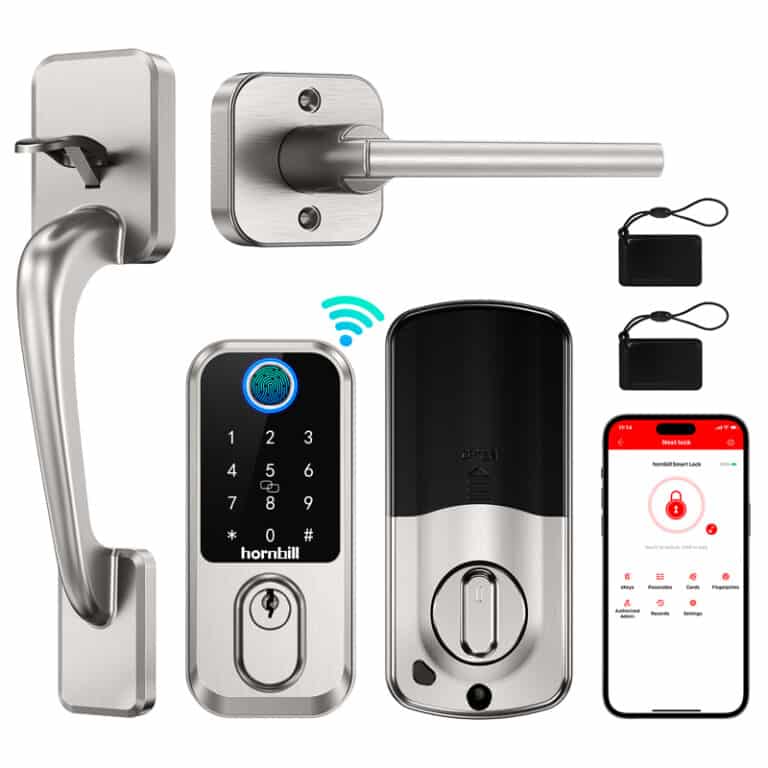 Keyless Entry Door Handle WiFi Fingerprint Smart Door Lock | Hornbill